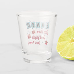 Retro Bunco Party Friends Shot Glass | Zazzle