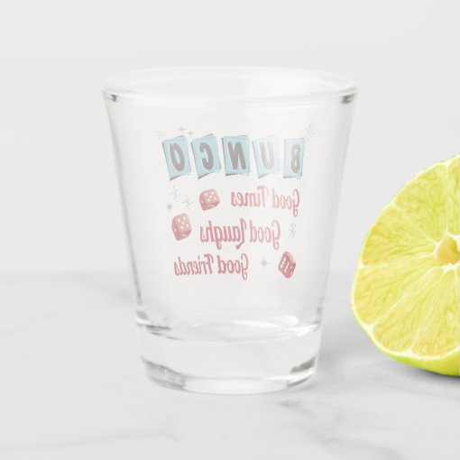 Retro Bunco Party Friends Shot Glass | Zazzle