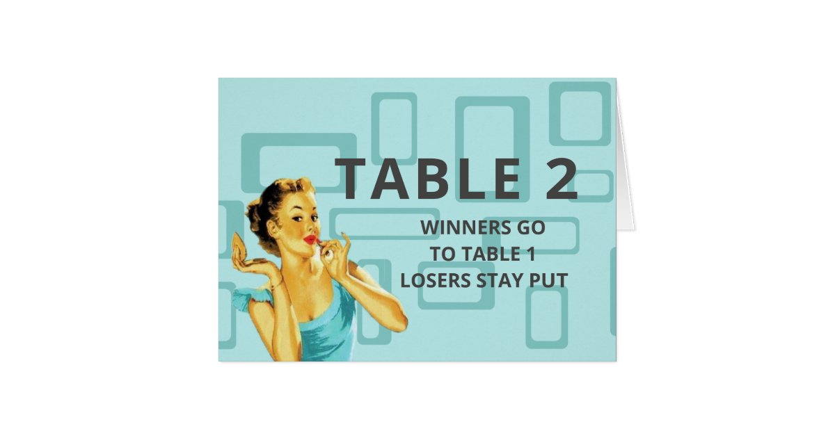 Retro Bunco Table Card For Table 2 | Zazzle
