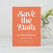 Retro Burnt Orange Wedding Save The Date | Zazzle