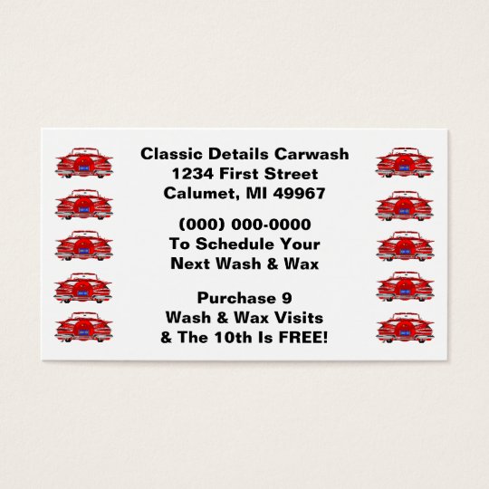 Retro Business Punch Cards Classic Cars Automotive | Zazzle.com