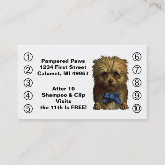 Retro Business Punch Cards Pet Puppy Dog Grooming | Zazzle.com