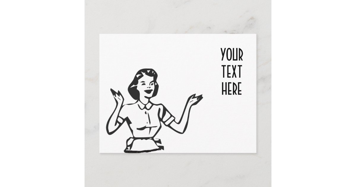 Retro Busy Housewife Postcard | Zazzle