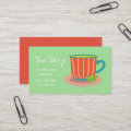 Retro cafe tea shop designer tea pot business card | Zazzle