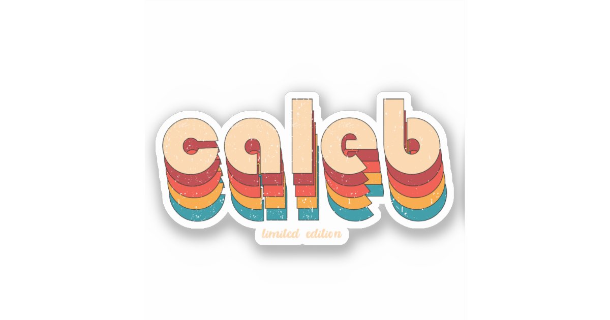 Retro Caleb Name Sticker | Zazzle
