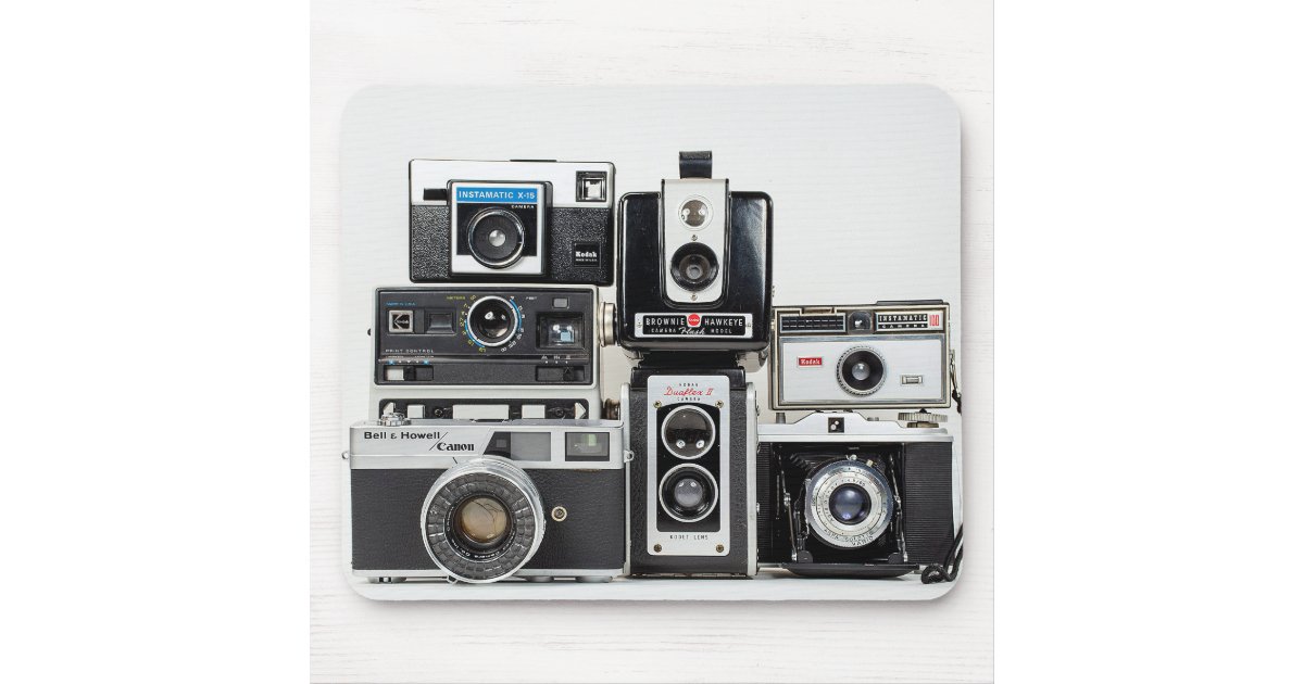 retro camera collection mouse pad | Zazzle