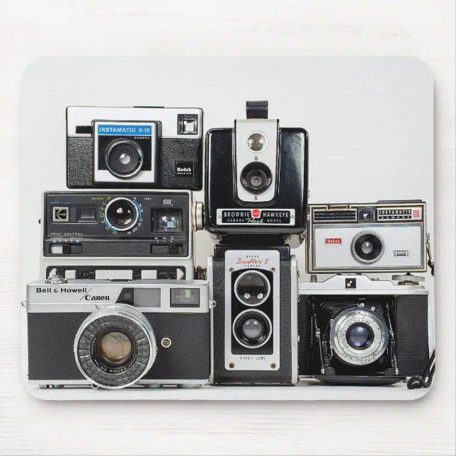 retro camera collection mouse pad | Zazzle