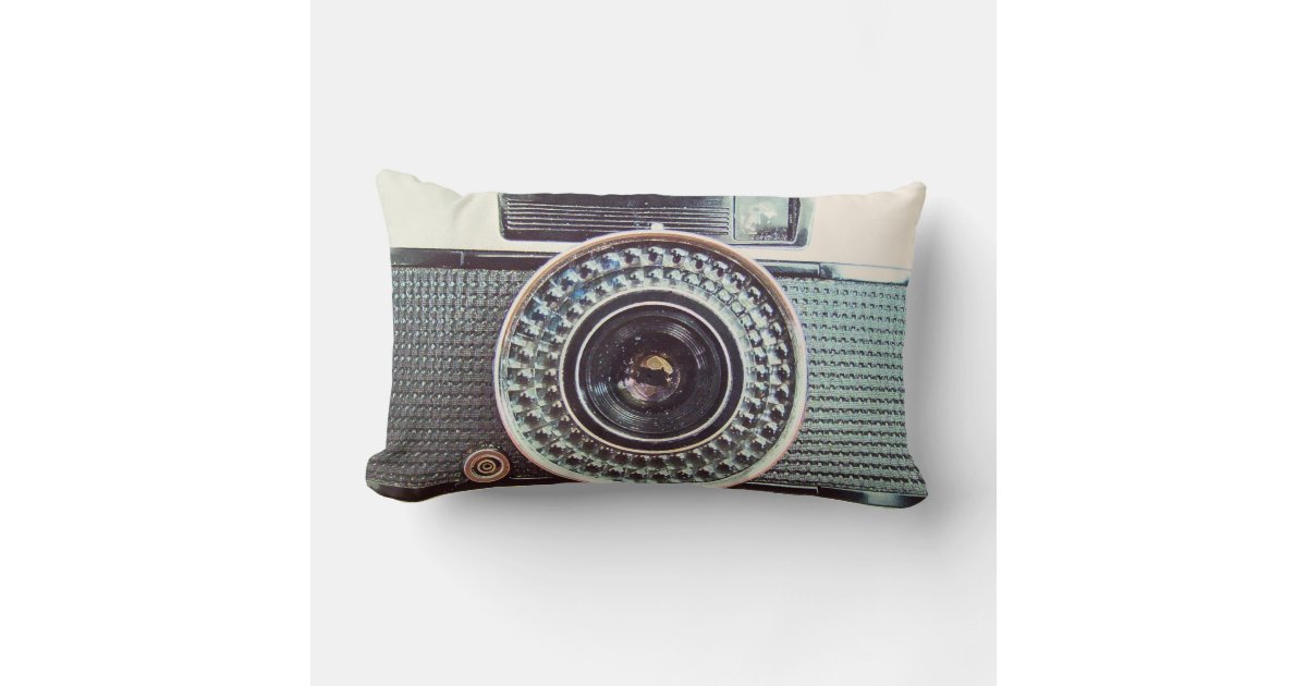 Retro camera lumbar pillow | Zazzle