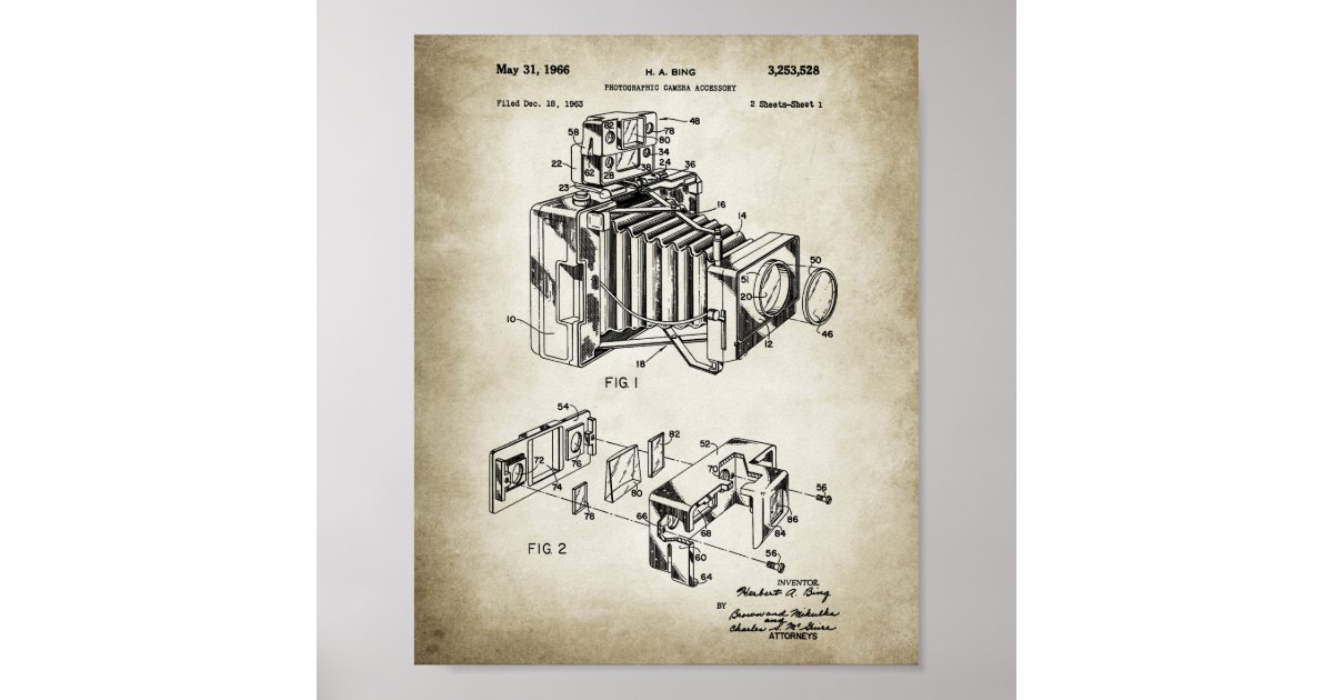 Retro Camera Patent Poster | Zazzle