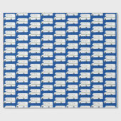 Retro Camper Motorhome blue wrapping paper | Zazzle