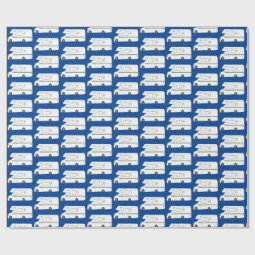 Retro Camper Motorhome blue wrapping paper | Zazzle