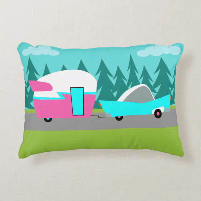 Retro Camper / Trailer and Car Accent Pillow | Zazzle