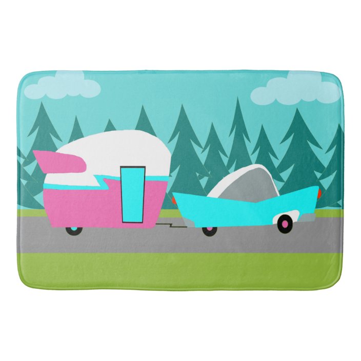 Retro Camper / Trailer and Car Bath Mat | Zazzle.com