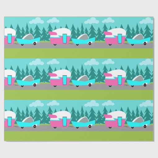 Retro Camper / Trailer and Car Wrapping Paper | Zazzle