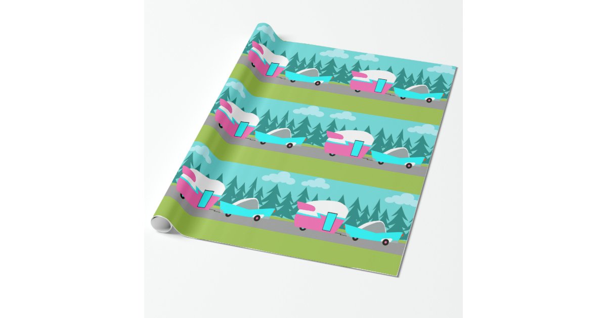Retro Camper / Trailer and Car Wrapping Paper | Zazzle