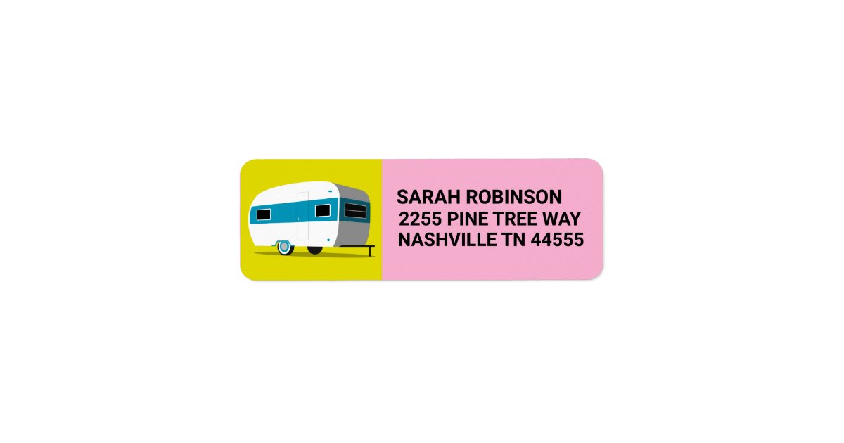 RETRO CAMPER TRAILER RETURN ADDRESS LABELS | Zazzle