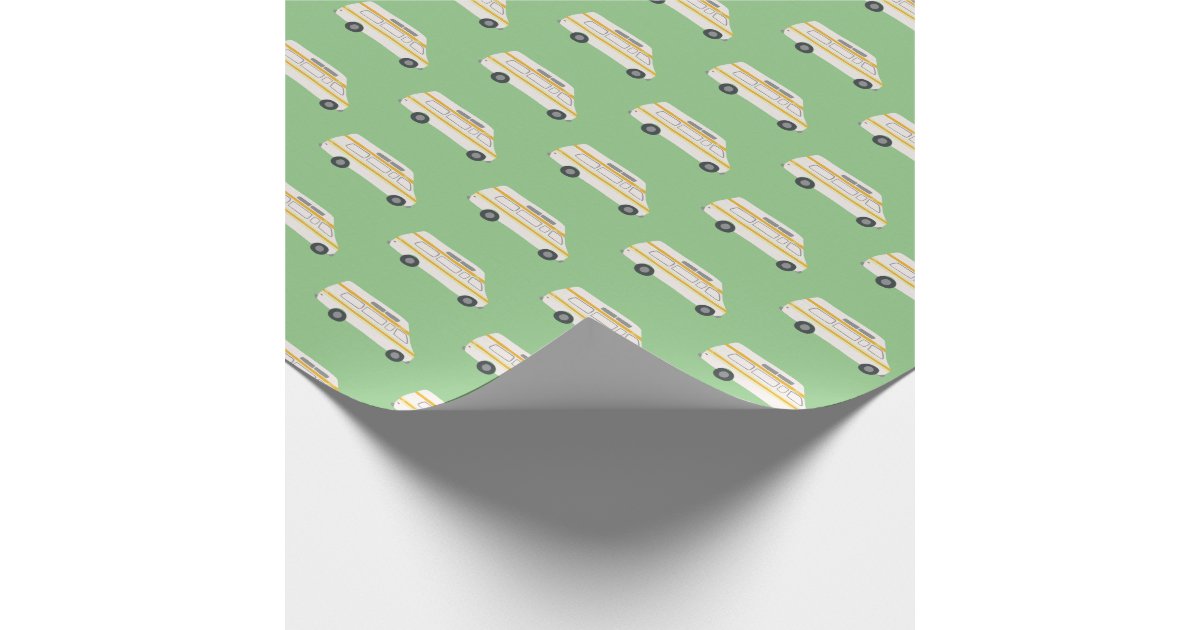 Retro Campervan Motorhome RV Van Green Wrapping Paper | Zazzle