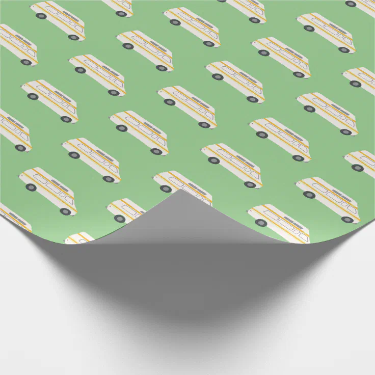 Retro Campervan Motorhome RV Van Green Wrapping Paper | Zazzle