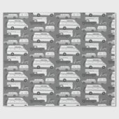 Retro Campervan Motorhome RV Van Trailer Grey Wrapping Paper | Zazzle