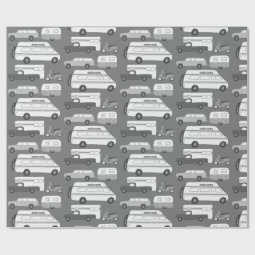 Retro Campervan Motorhome RV Van Trailer Grey Wrapping Paper | Zazzle