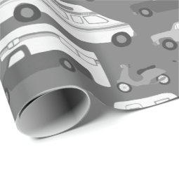 Retro Campervan Motorhome RV Van Trailer Grey Wrapping Paper | Zazzle