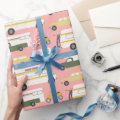 Retro Campervan Motorhome RV Van Trailer Pink Wrapping Paper | Zazzle