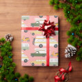 Retro Campervan Motorhome RV Van Trailer Pink Wrapping Paper | Zazzle