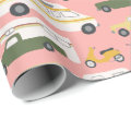 Retro Campervan Motorhome RV Van Trailer Pink Wrapping Paper | Zazzle