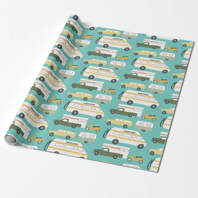Retro Campervan Motorhome RV Van Trailer Wrapping Paper | Zazzle