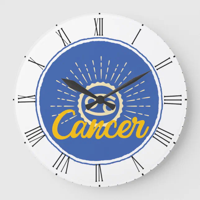 Retro Cancer Zodiac Sign Large Clock | Zazzle