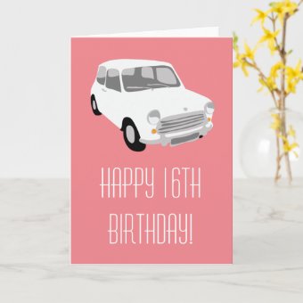 Retro Car Happy 16th Birthday Card | Zazzle