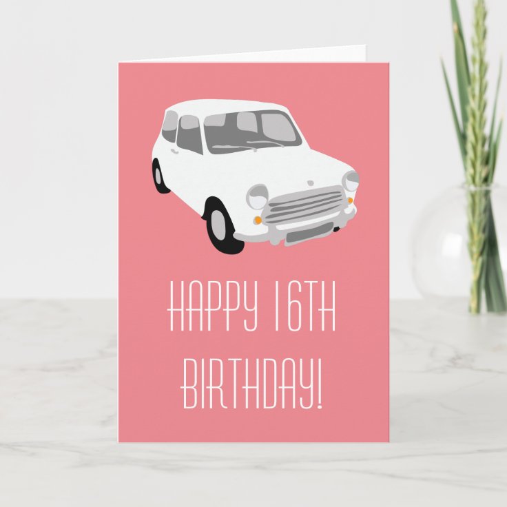 Retro Car Happy 16th Birthday Card | Zazzle