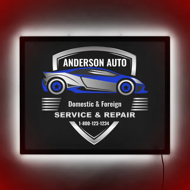 Retro Car Logo Automotive LED Sign | Zazzle