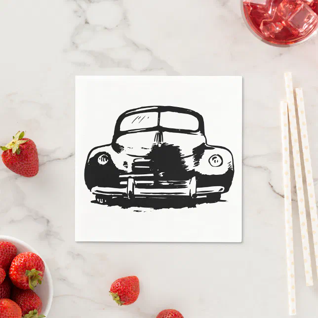 Retro Car Paper Napkins | Zazzle