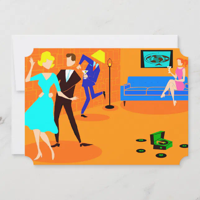 Retro Cartoon Cocktail Party Invitations | Zazzle