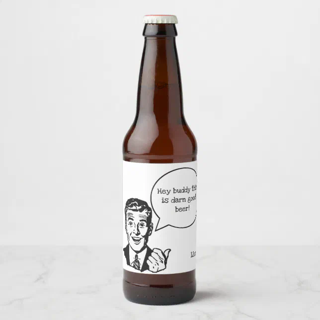 Retro Cartoon Talking Man Custom Beer Label | Zazzle