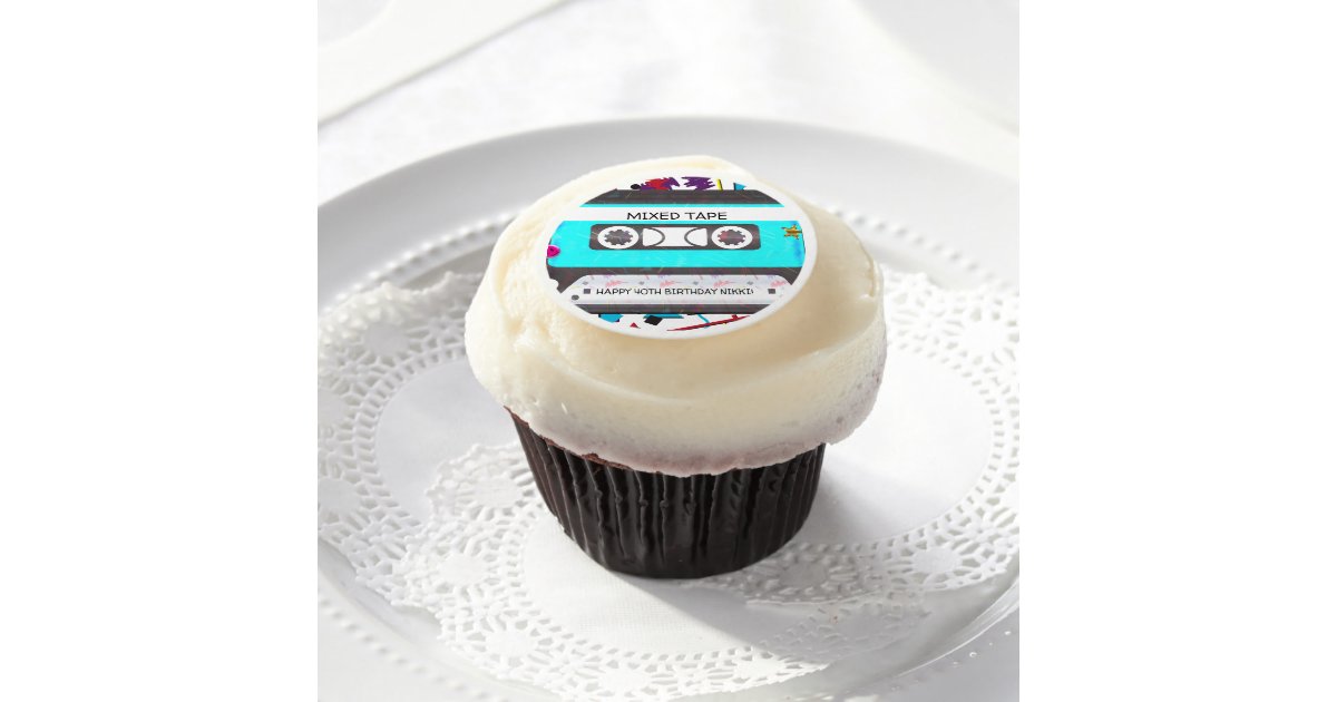 Retro Cassette Tape 80's 90's Birthday Party Edible Frosting Rounds ...