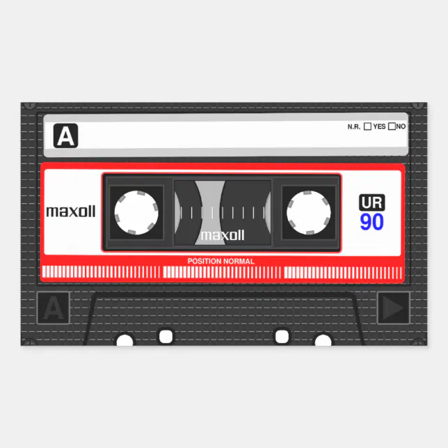 RETRO CASSETTE TAPE STICKER 70s 80s 90s | Zazzle