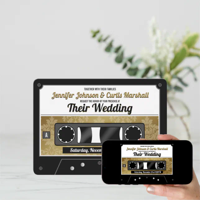 Retro Cassette Tape Wedding Invitation | Zazzle