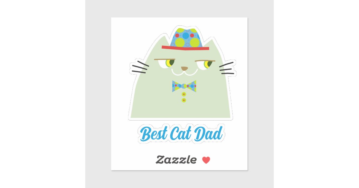Retro Cat Dad Sticker | Zazzle