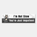 Retro Cat - I'm Not Slow Bumper Sticker | Zazzle