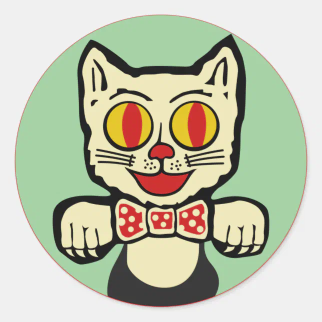 Retro Cat Sticker | Zazzle
