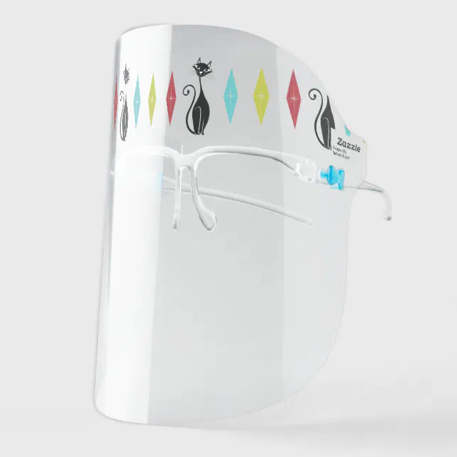 Retro Cats Cute Mid-Century Modern Face Shield | Zazzle