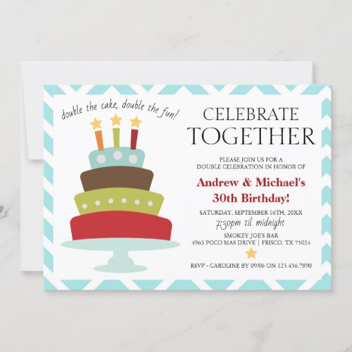 Retro Celebrate Together Birthday Cake | Birthday Invitation | Zazzle