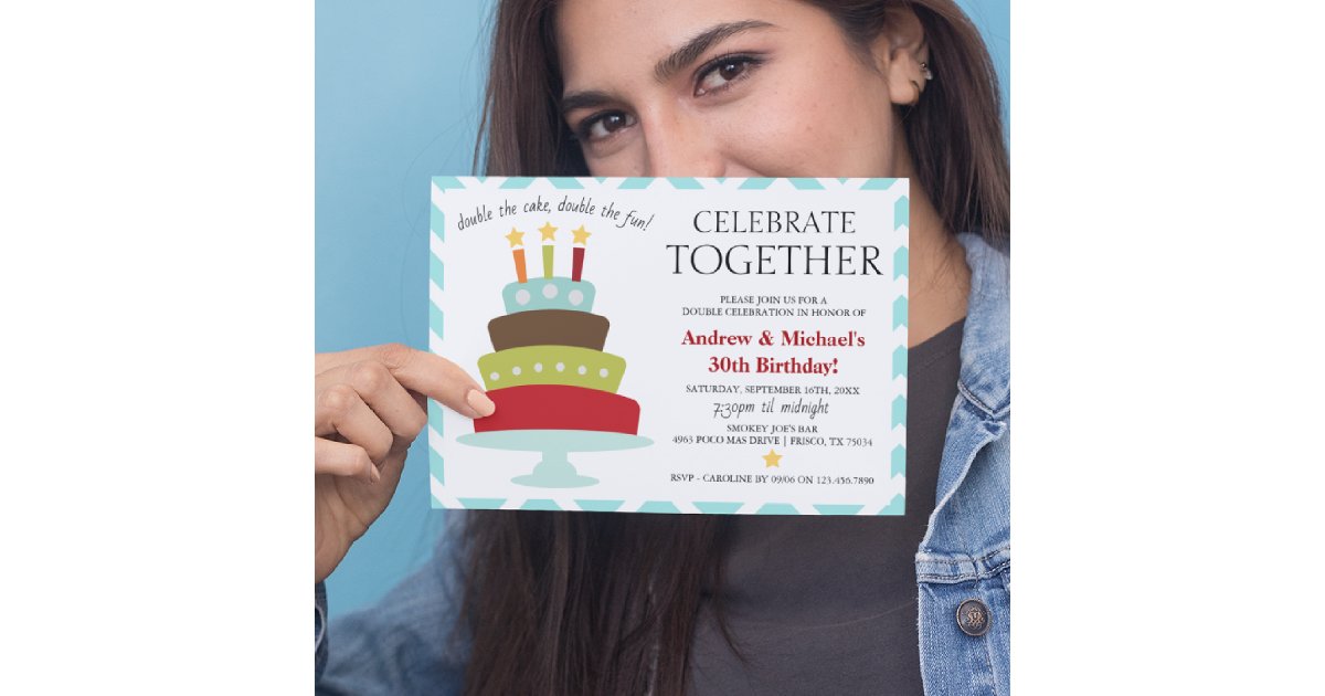 Retro Celebrate Together Birthday Cake | Birthday Invitation | Zazzle