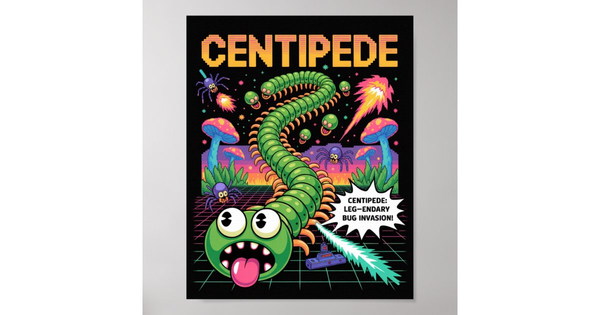 Retro Centipede Arcade Pixel Poster | Zazzle