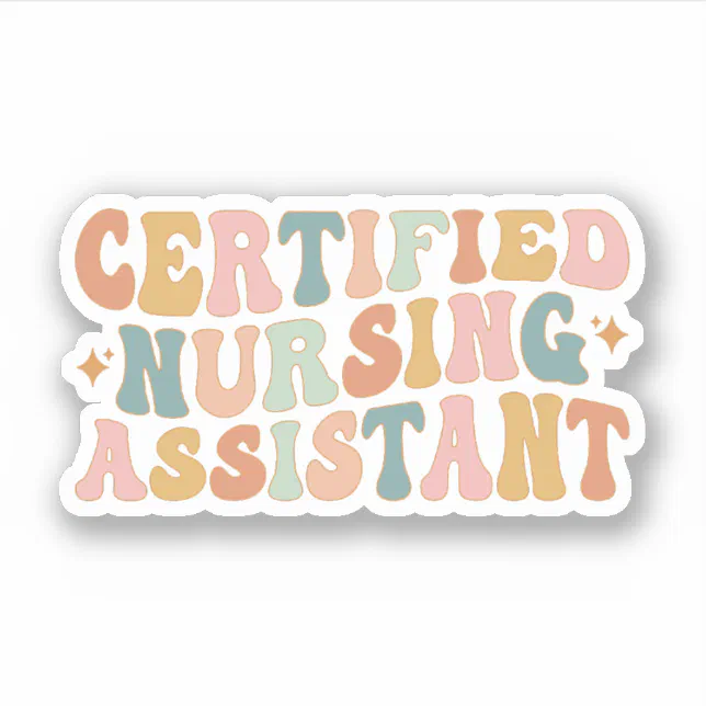 Retro Certified Nursing Assistant, CNA Graduation Sticker | Zazzle