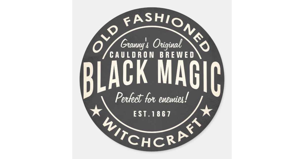 Retro chalkboard Black magic halloween sticker | Zazzle