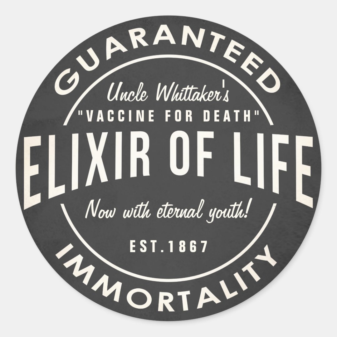 Retro chalkboard Elixir of life potion sticker | Zazzle