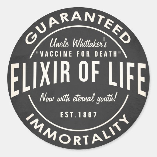 Retro chalkboard Elixir of life potion sticker | Zazzle.com